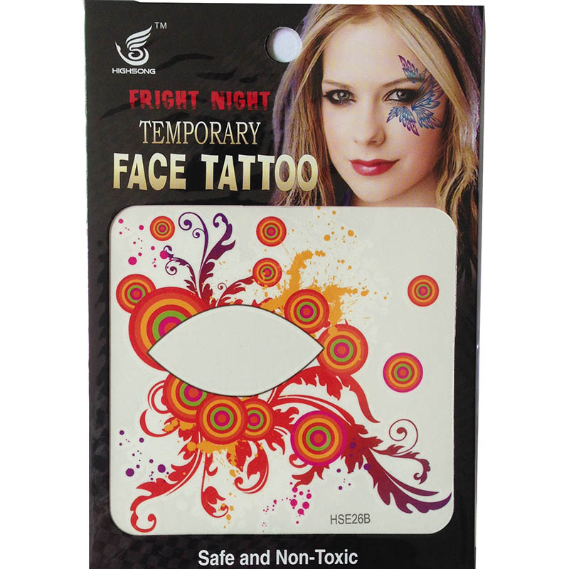 HSE26 8x8cm left and right eye new fashion single eye shadow tattoo sticker